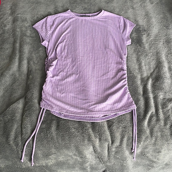 Tops | Purple Scrunched Tight Fitted Top | Poshmark